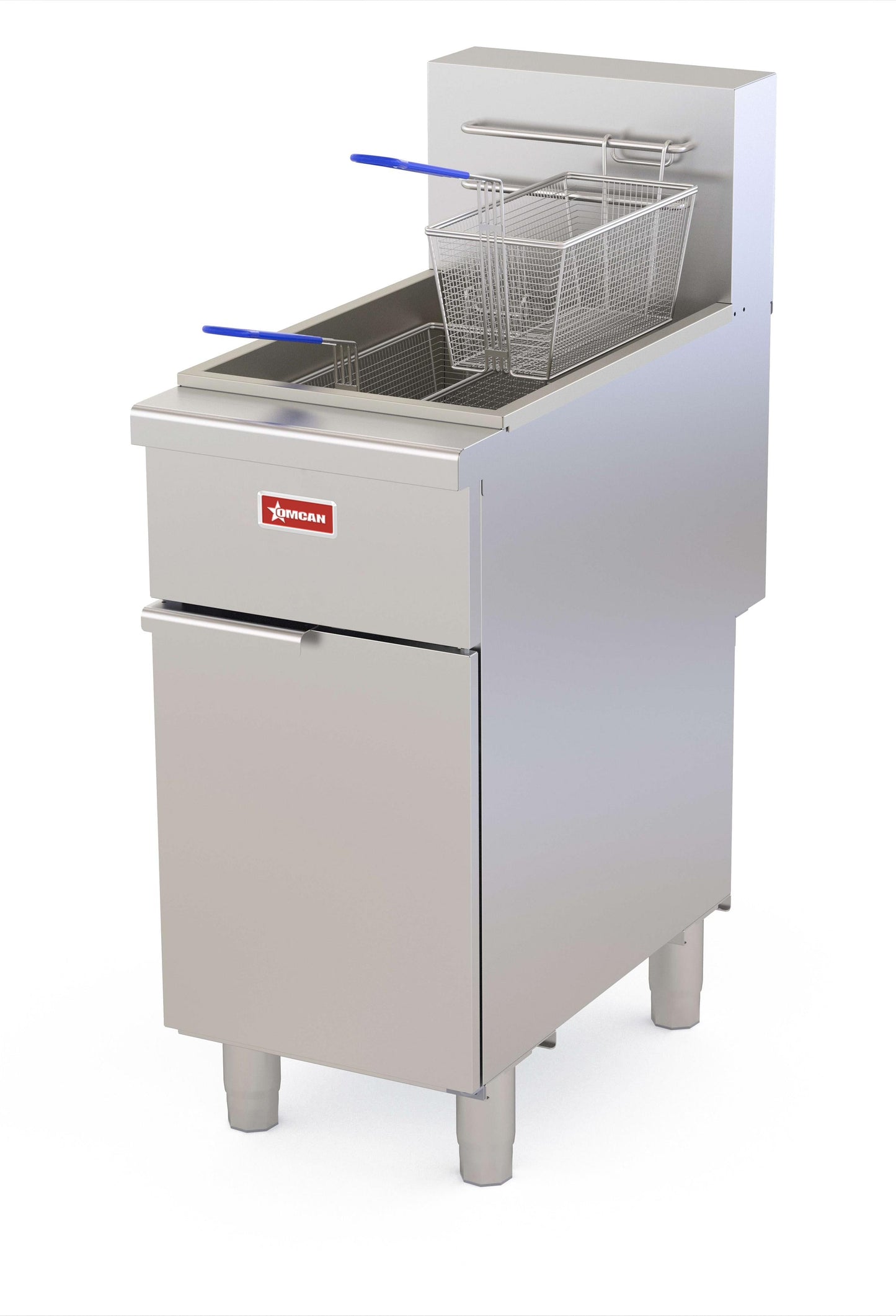 Omcan - 40 lbs Capacity Natural Gas Open Pot Floor Model Fryer - 48555 ...